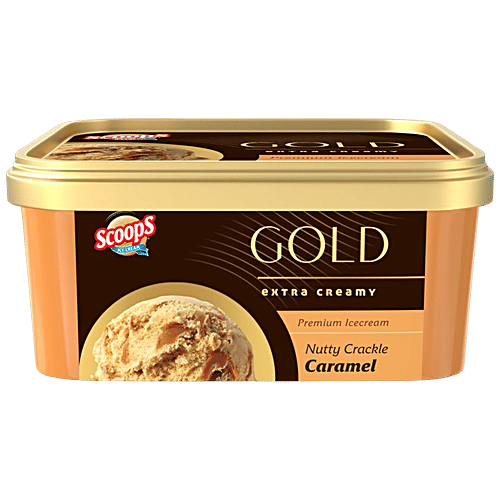 Buy Scoops Gold Nutty Crackle Caramel Ice Cream - Premium, Extra Creamy ...