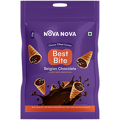 Buy Nova Nova Best Bite Belgian Chocolate Choco Filled Cones Online at ...
