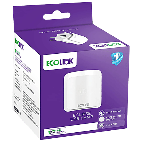 Buy EcoLink Eclipse Night lamp - With USB Port, Plug & Play, White ...