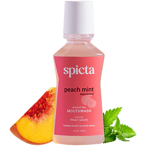 Buy Spicta Peach Mint Mouthwash - With Fitkari/Alum Online at Best ...