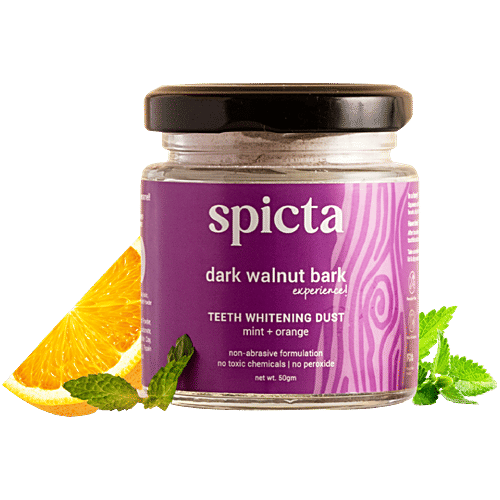Buy Spicta Walnut Bark Teeth Whitening Dust - With Bentonite Clay, Mint ...