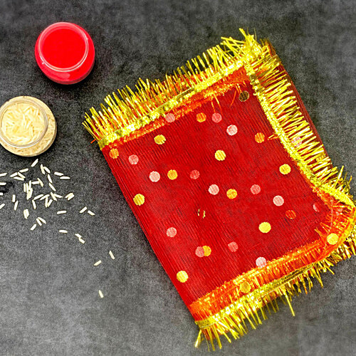 Buy Creative Space Mata Ki Chunari Small Net Pooja Vastra With Shiny ...
