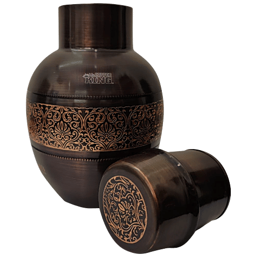 Buy Mr. Copper King Antique Engraved Pure Copper Water Jar/Apple Pot ...