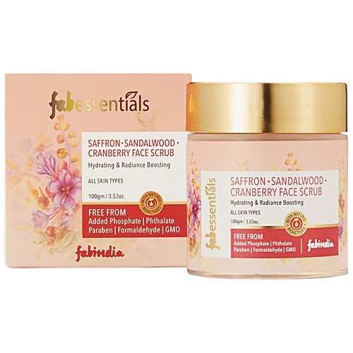 Buy Fabessentials Saffron Sandalwood Cranberry Face Scrub Online at ...