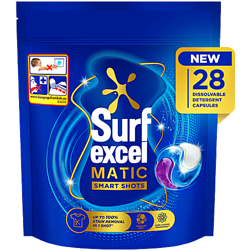 Buy Surf Excel 3 In 1 Smart Shots For Front Load & Top Load Washing ...