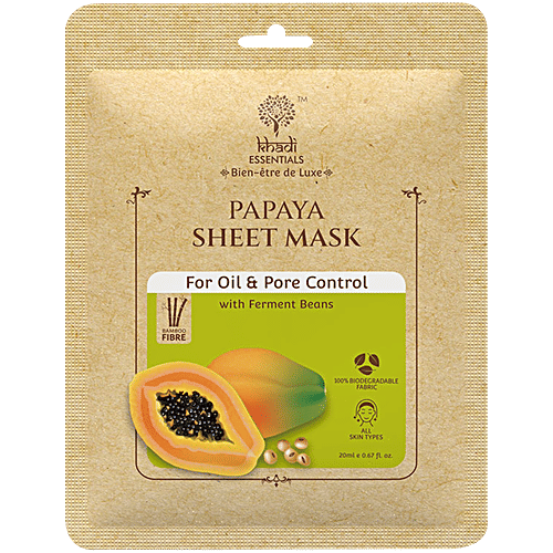 Buy Khadi Essentials Papaya Sheet Mask - With Ferment Beans, For Oil ...