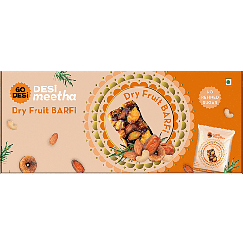 Buy GO DESi Dry Fruit Barfi With Jaggery Online at Best Price of Rs 210 ...