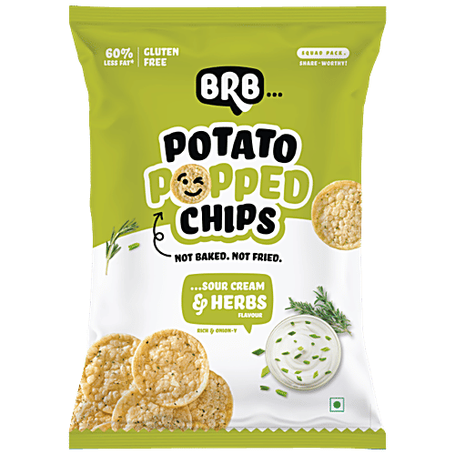 Buy BRB Potato Popped Chips - Sour Cream & Herbs Flavour Online at Best ...