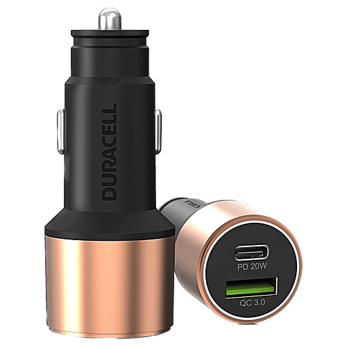 Buy Duracell 38W Fast Car Charger Adapter - Dual Output, Type C PD 20W, 3.0 For Smartphones ...