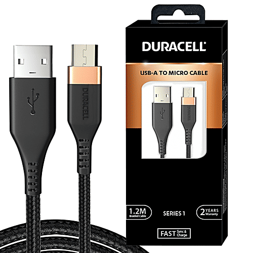 Buy Duracell Type A To Micro USB 2A Braided Fast Charging Cable & Data ...