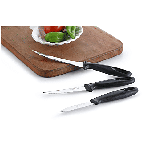Buy Crystal Stainless Steel Knife Set - Laser Edge, Plastic Handle ...