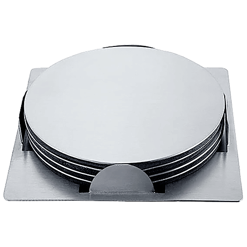 Buy Petals Kitchen Dining Stainless Steel Coaster Set With Stand Online ...