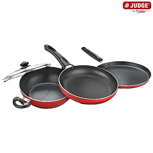 Buy Judge by Prestige Deluxe Non-Stick Cookware Set - Red Online at ...