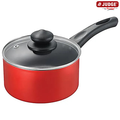 Buy Judge by Prestige Aluminium Milk Pan With Lid, 160mm, Red, Non ...
