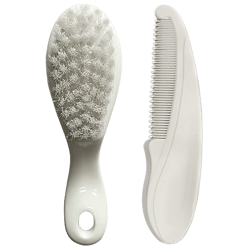 Buy LuvLap Elegant Baby Comb Brush Set - With Soft Bristles, White ...
