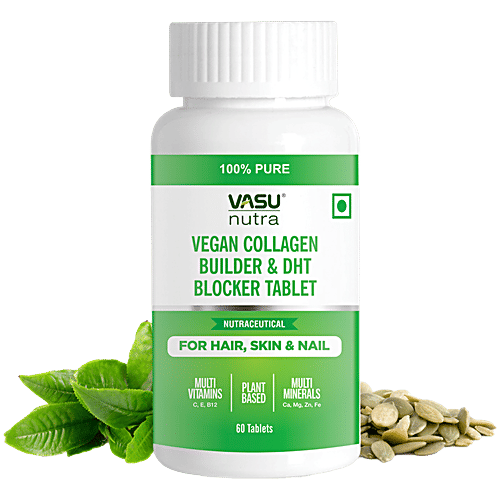 Buy Vasu Nutra Vegan Collagen Builder & DHT Blocker Tablet - For Hair ...