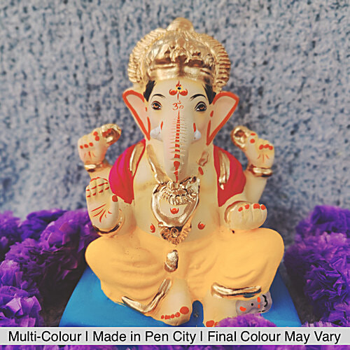 Buy House of Festivals Ganpati Clay Murti/Ganesha Idol - Eco-Friendly ...