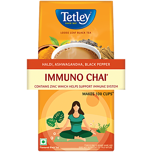 Buy Tetley Immuno Chai Flavoured Black Tea - With Zinc Online at Best Price of Rs 200 - bigbasket