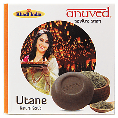 Buy Anuved Herbal Utane Ubtan Natural Scrub Soap Enriched With 15 Exotic Indian Herbs ...
