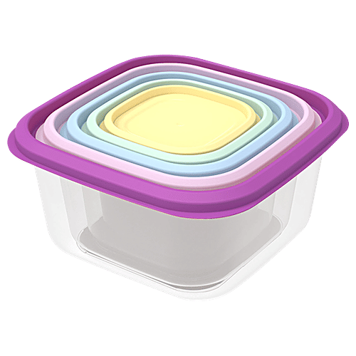 Buy All Time Plastic Prism Square Storage Container Set - Assorted ...