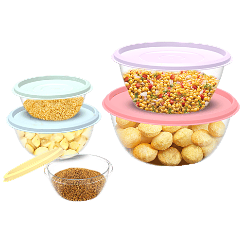 Buy All Time Plastic Prism Round Storage Container Set - Assorted ...