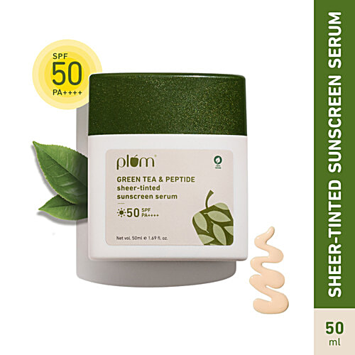 Buy Plum Green Tea & Peptide Sheer-Tinted Sunscreen Serum Online at ...