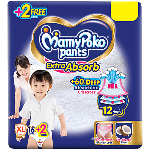 Buy Mamy Poko Pants Extra Absorb Diaper Pants - XL, 12 To 17 kg Online ...