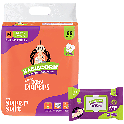 Buy Babiecorn Diaper Wiper Combo (Size M) – Premium Baby Diaper P ...