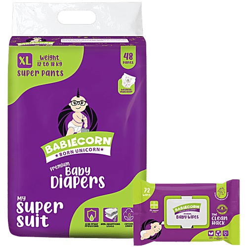 Buy Babiecorn Diaper Wiper Combo (Size XL) – Premium Baby Diaper Online ...