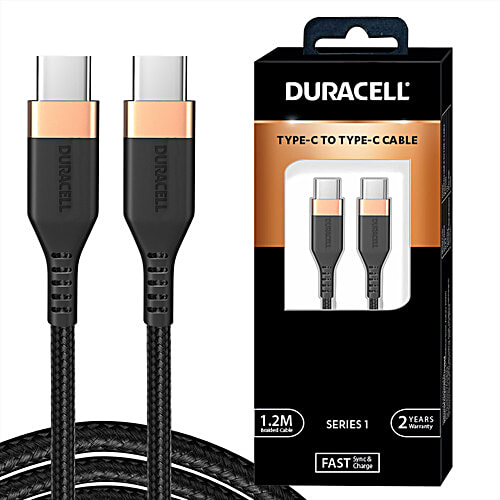 Buy Duracell Type C To Type-C Braided Fast Charging Cable & Data Sync ...