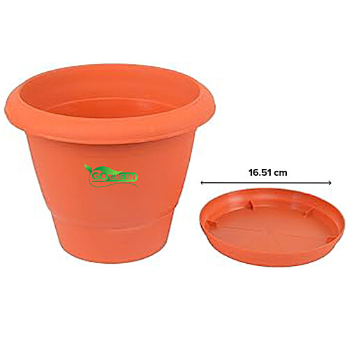 Buy Go Green Flower Pot Plate No 80 - Brown, 16.51 cm Online at Best ...