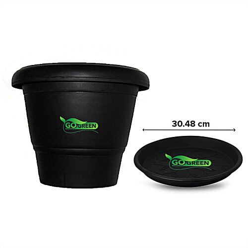 Buy Go Green Premium Flower Pot Plate No 140 - Black, 30.48 cm Online ...