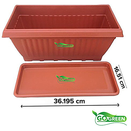 Buy Go Green Garden Queen Pot Plate No 140 - Brown, 36.19 x 16.51 cm ...