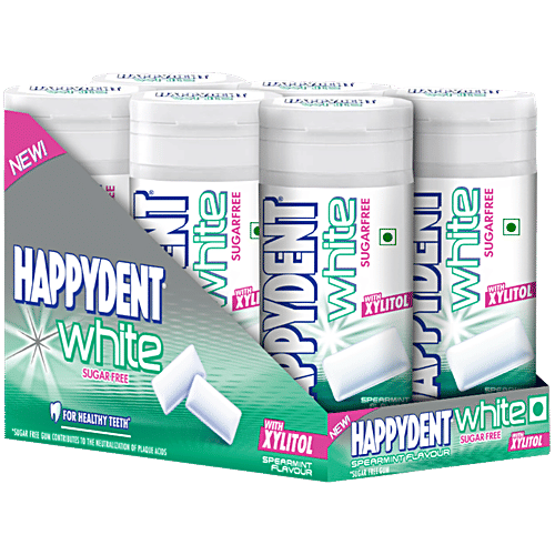 Buy Happydent White Sugar-Free Chewing Gum - With Xylitol, Spearmint ...