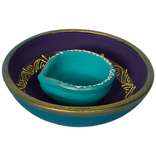 Buy mbc Clay Traditional Decorative Urli Bowl Diya Online at Best Price ...