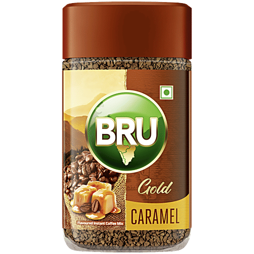 Buy BRU Gold Instant Coffee Mix - Caramel Flavour Online at Best Price ...