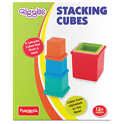 Buy Giggles Plastic Stacking Cubes/Blocks - With Alphabet, Stack & Nest ...