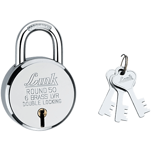 Buy Link Locks Round 50 mm 6 Brass LVR Double Locking - With 3 Keys ...