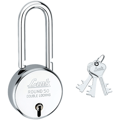 Buy Link Locks Round 50 mm Double Locking Padlock - With 3 Keys Online ...