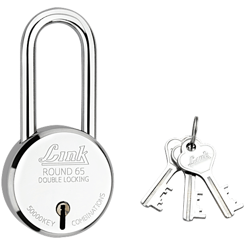 Buy Link Locks Round 65 mm Double Locking Padlock - With 3 Keys Online ...