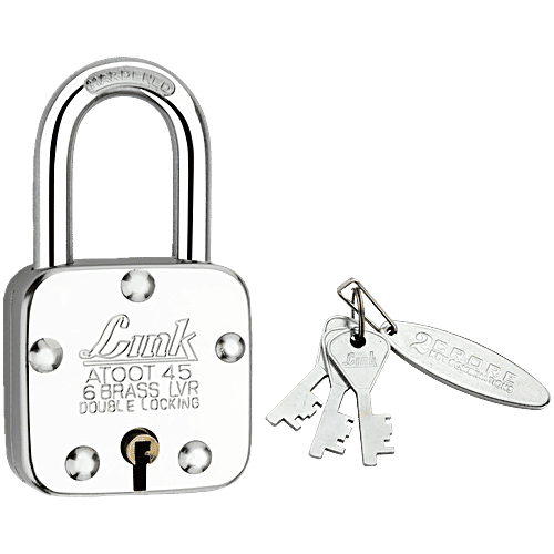 Buy Link Locks Atoot 45 mm 6 Brass LVR Double Padlock - With 3 Keys ...