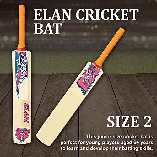 Buy Elan Cricket Bat - Junior, Size 2, Cream & Yellow, High-Quality ...