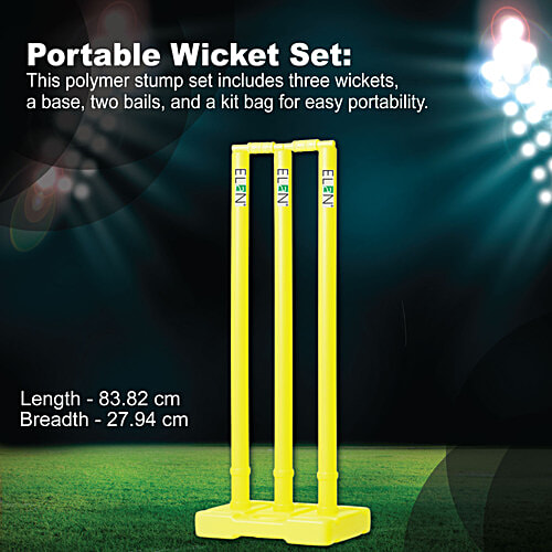Buy Elan Plastic Stump Set - With Three Wickets, Yellow, 10+ Years, L ...