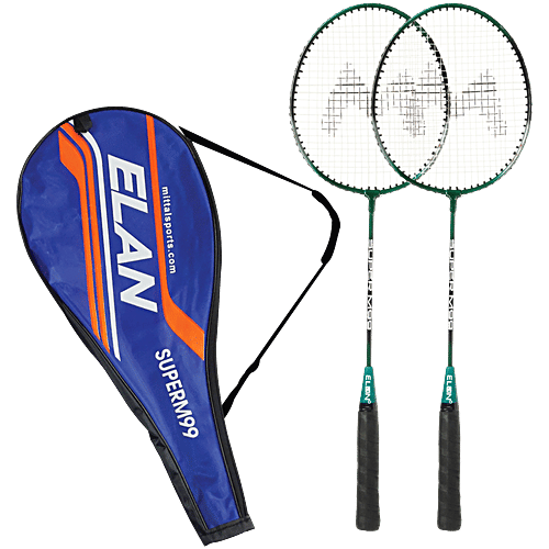 Buy Elan Superm99 Badminton Racket Set - High Tempered Steel, Assorted ...