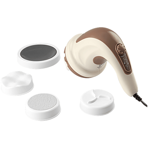 Buy Lifelong Handheld Full Body Electric Massager With 5 Heads - Brown ...