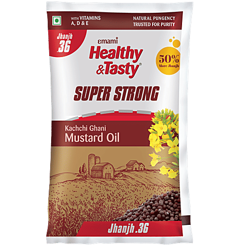 Buy Emami Healthy & Tasty Super Strong Kachchi Ghani Mustard Oil Online ...