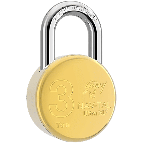 Buy Godrej Locks Nav-Tal Ultra XL+ 3 Ton Padlock With 4 Keys - Brass ...