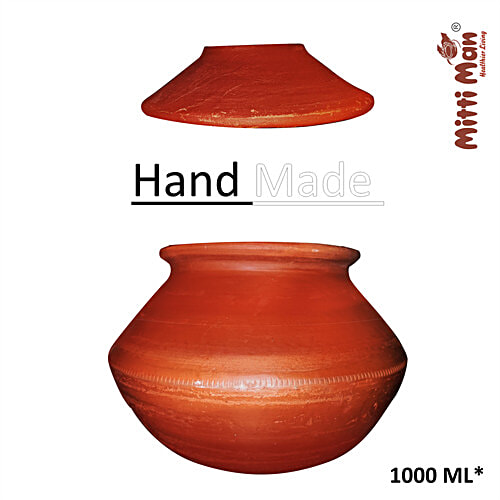 Buy Mitti Man Traditional Terracotta Earthen Mitti Clay Handi - With ...