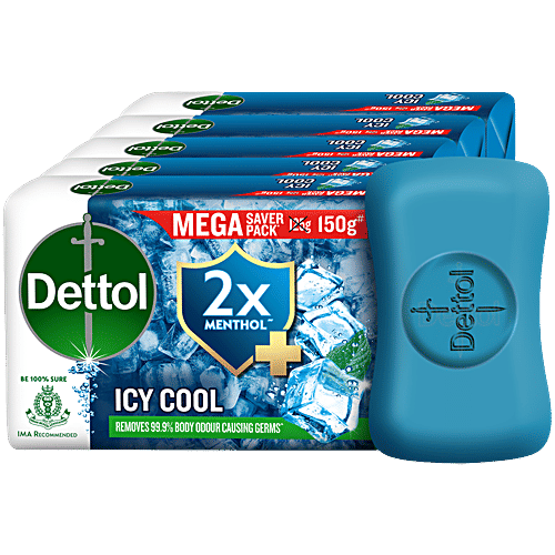 Buy Dettol Icy Cool Bathing Soap Bar With 2x Menthol Online at Best ...