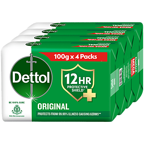 Buy Dettol Original Bathing Soap Bar With 12 Hr Germ Protection Online ...